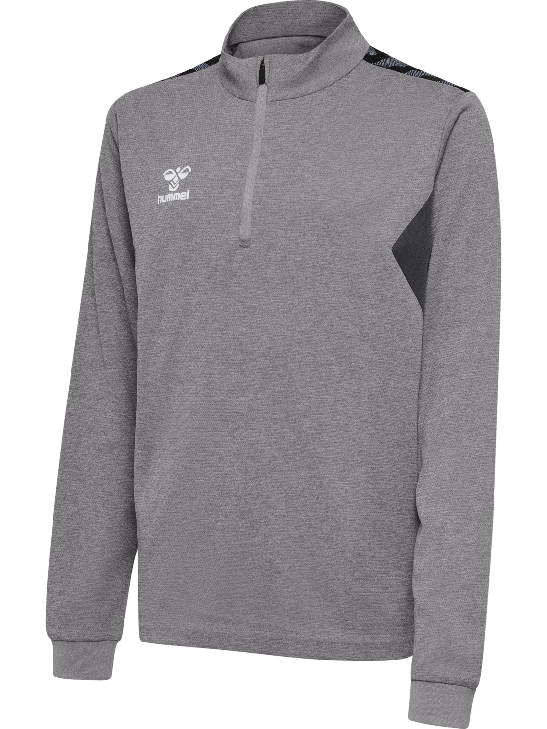 hummel AUTHENTIC HALF ZIP SWEAT KIDS - GREY MELANGE | hummel.dk
