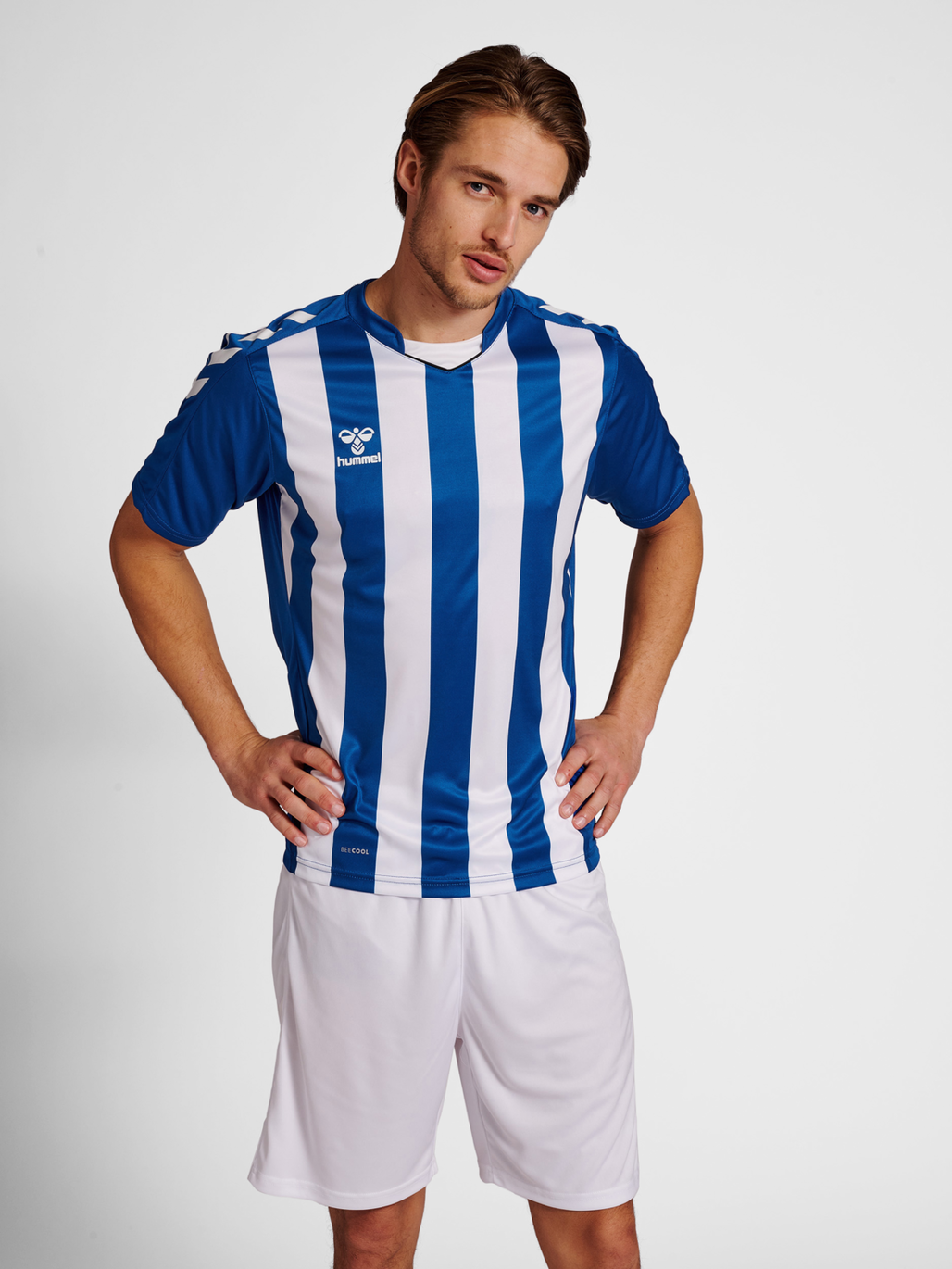 hummel CORE XK STRIPED JERSEY S/S - TRUE BLUE/WHITE | hummel.dk