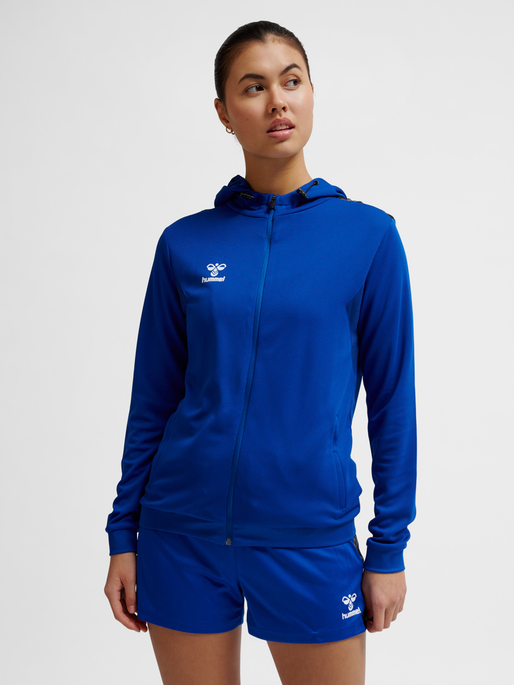 hummel AUTHENTIC PL ZIP HOODIE WOMAN - TRUE BLUE | hummel.dk